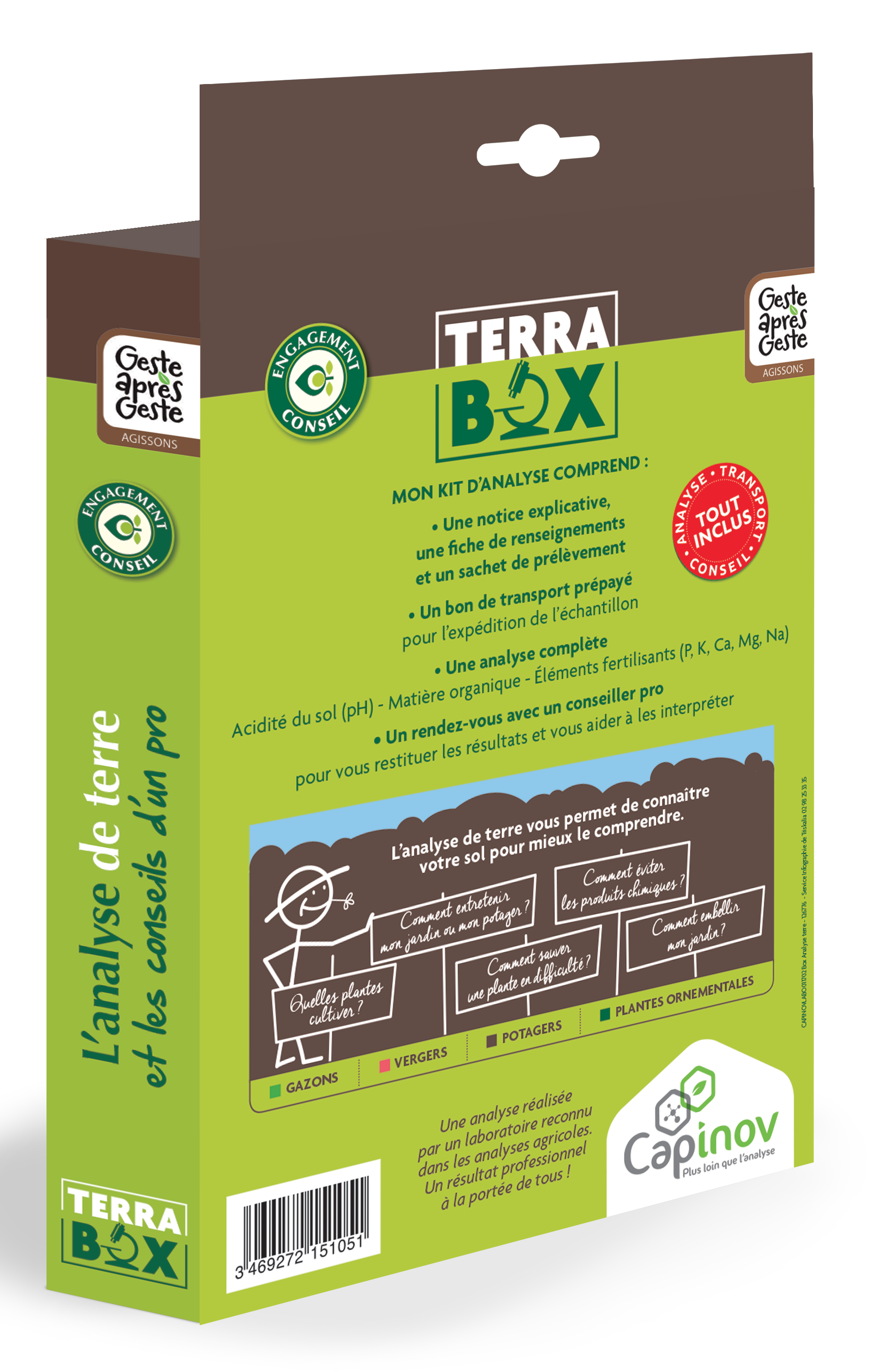 Contenu de la Terra Box - Analyse de terre pour particulier
